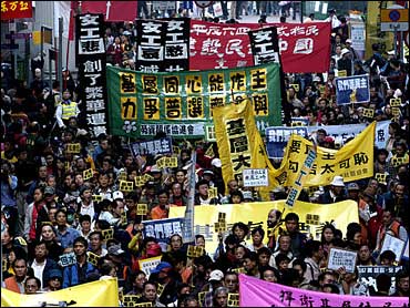Democracy March In Hong Kong - CBS News
