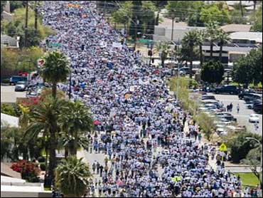 Thousands Rally For Immigrants' Rights - CBS News