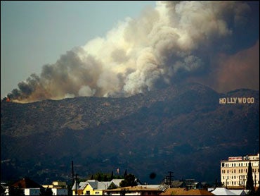 Wildfire Rages Near Famous Hollywood Sign - CBS News