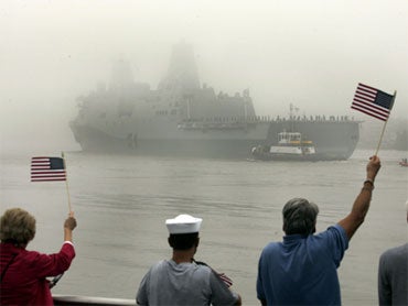 Ship Built with WTC Steel Sails for NYC - CBS News