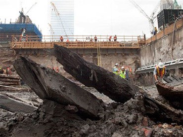 18th-century ship found at World Trade Center site is on the move - CBS ...