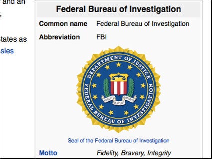 FBI vs. Wikipedia: "FBI Has Not Authorized Use of the FBI Seal on Wikipedia" - CBS News