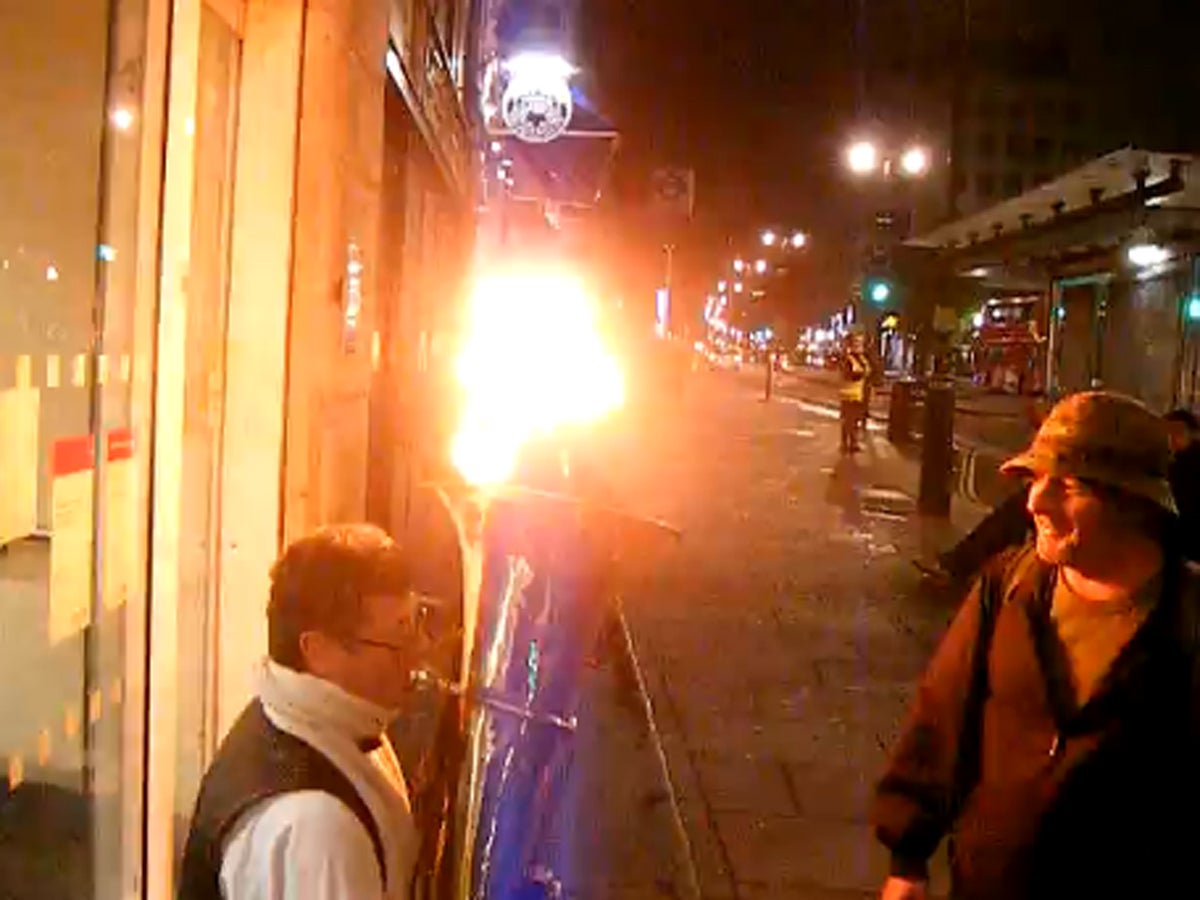 Tuba player in England is playing with fire (literally) - CBS News