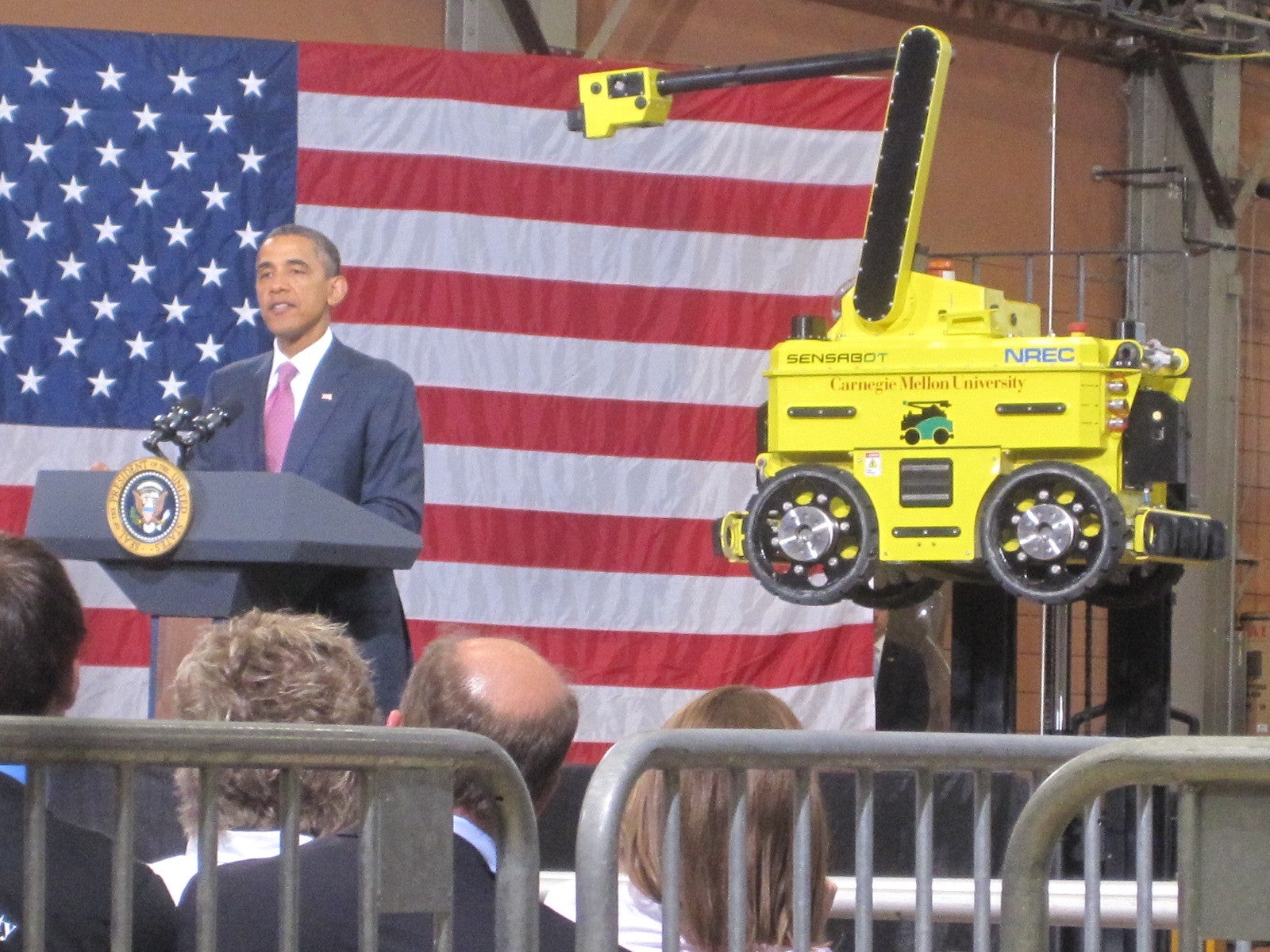 Obama visits robotics lab, calls for "all-hands on deck" program to ...