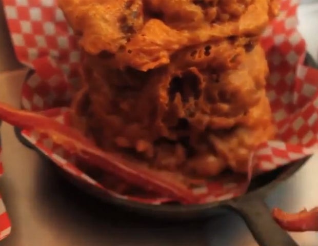 Epic Meal Time cooks up a Stockyard Burger - CBS News