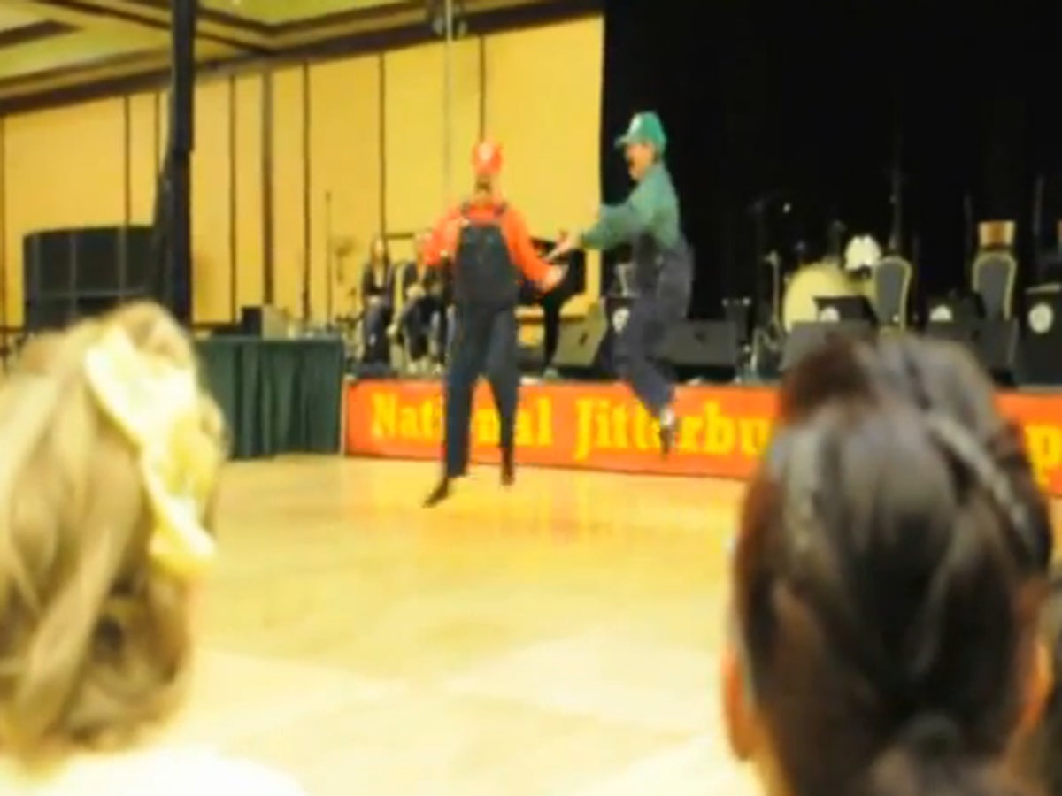 Watch the Super Mario Brothers swing dance together - CBS News