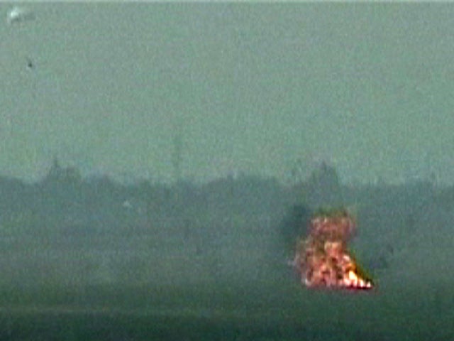 Chinese military jet fiery crash caught on tape - CBS News