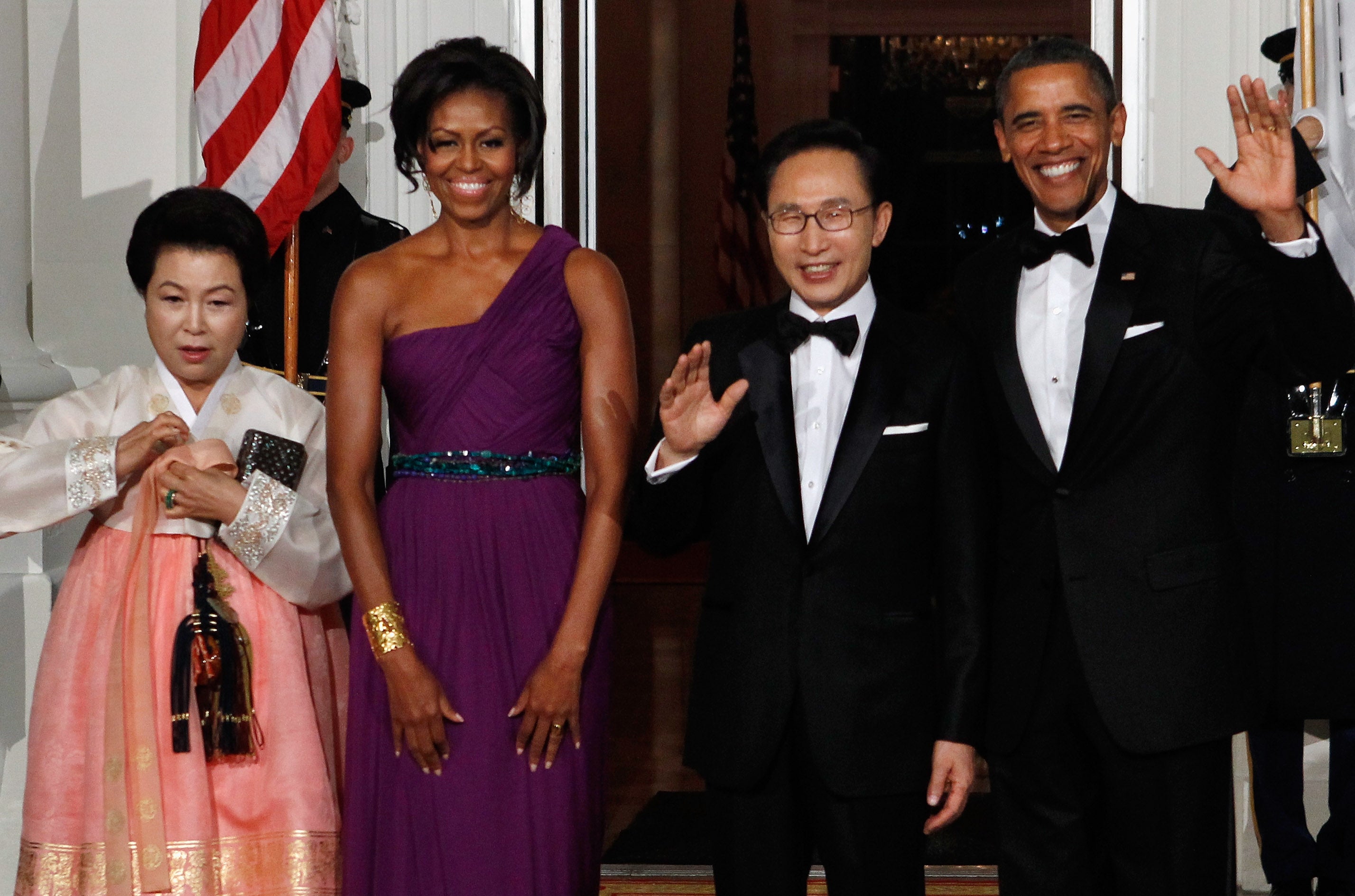 Michelle Obama At Flag Ceremony