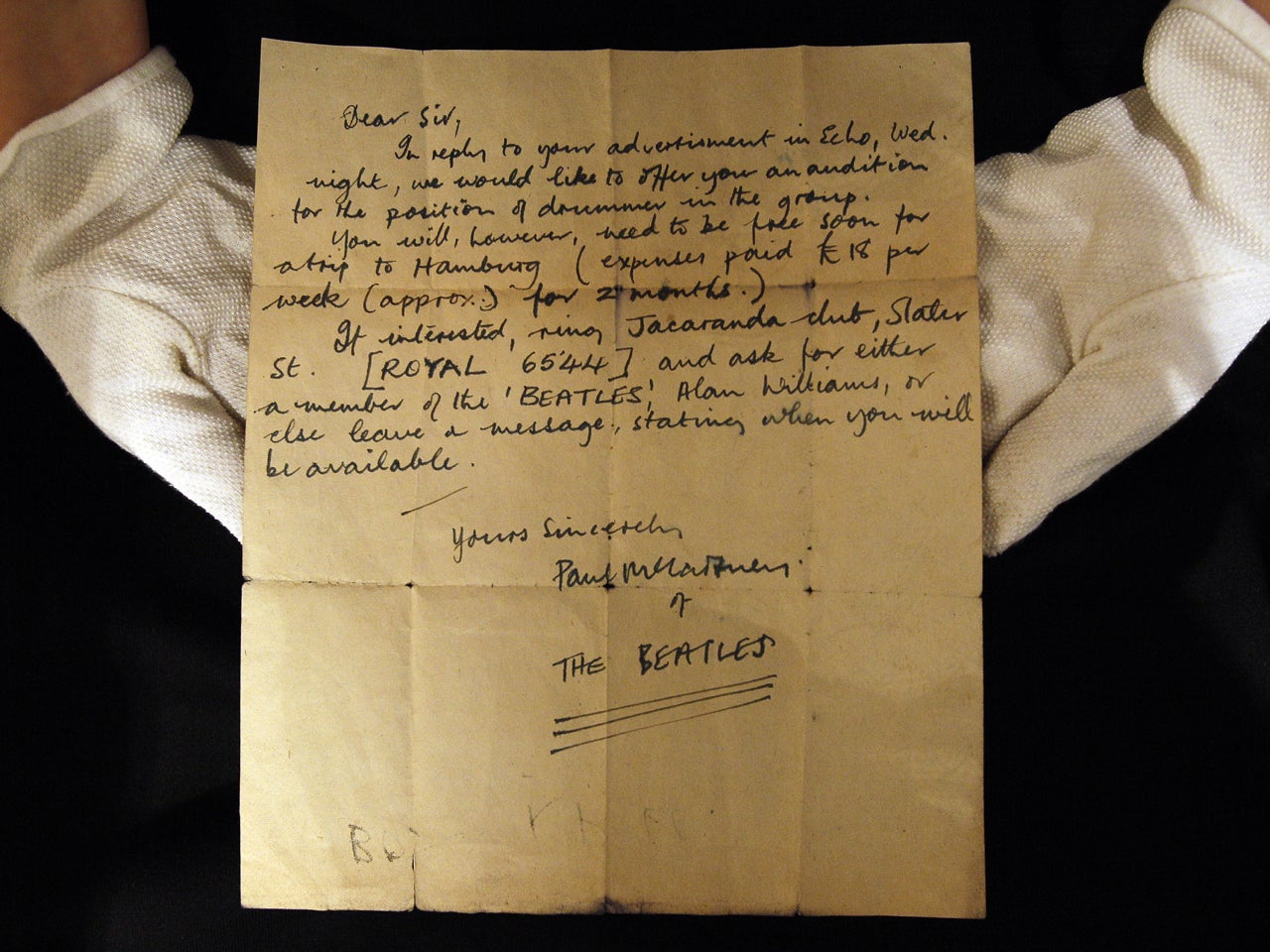 Early Paul McCartney letter offered mystery drummer a Beatles tryout ...
