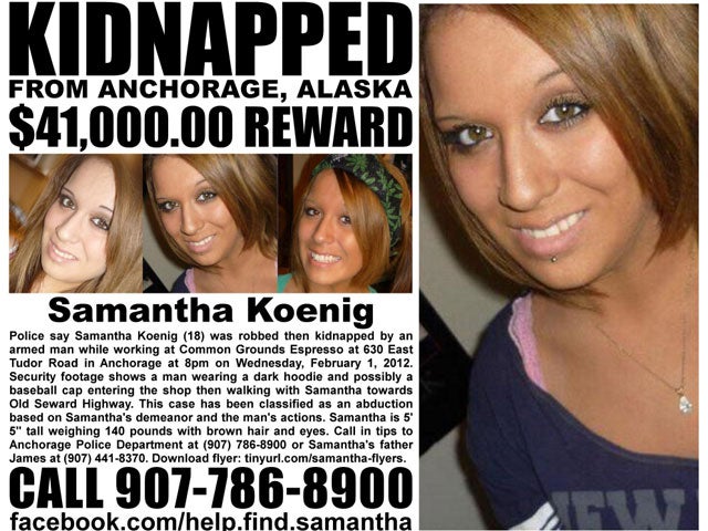 Arrest made in case of missing Alaska barista Samantha Koenig, police ...