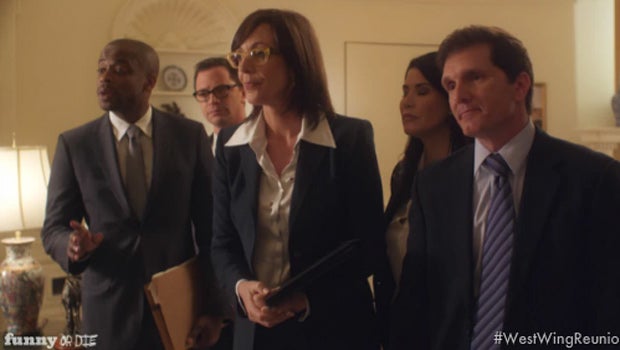 "The West Wing" cast reunites for walk-and-talk video - CBS News