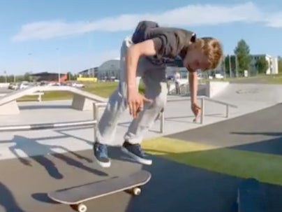 Kid backflips from one skateboard to another twice - CBS News