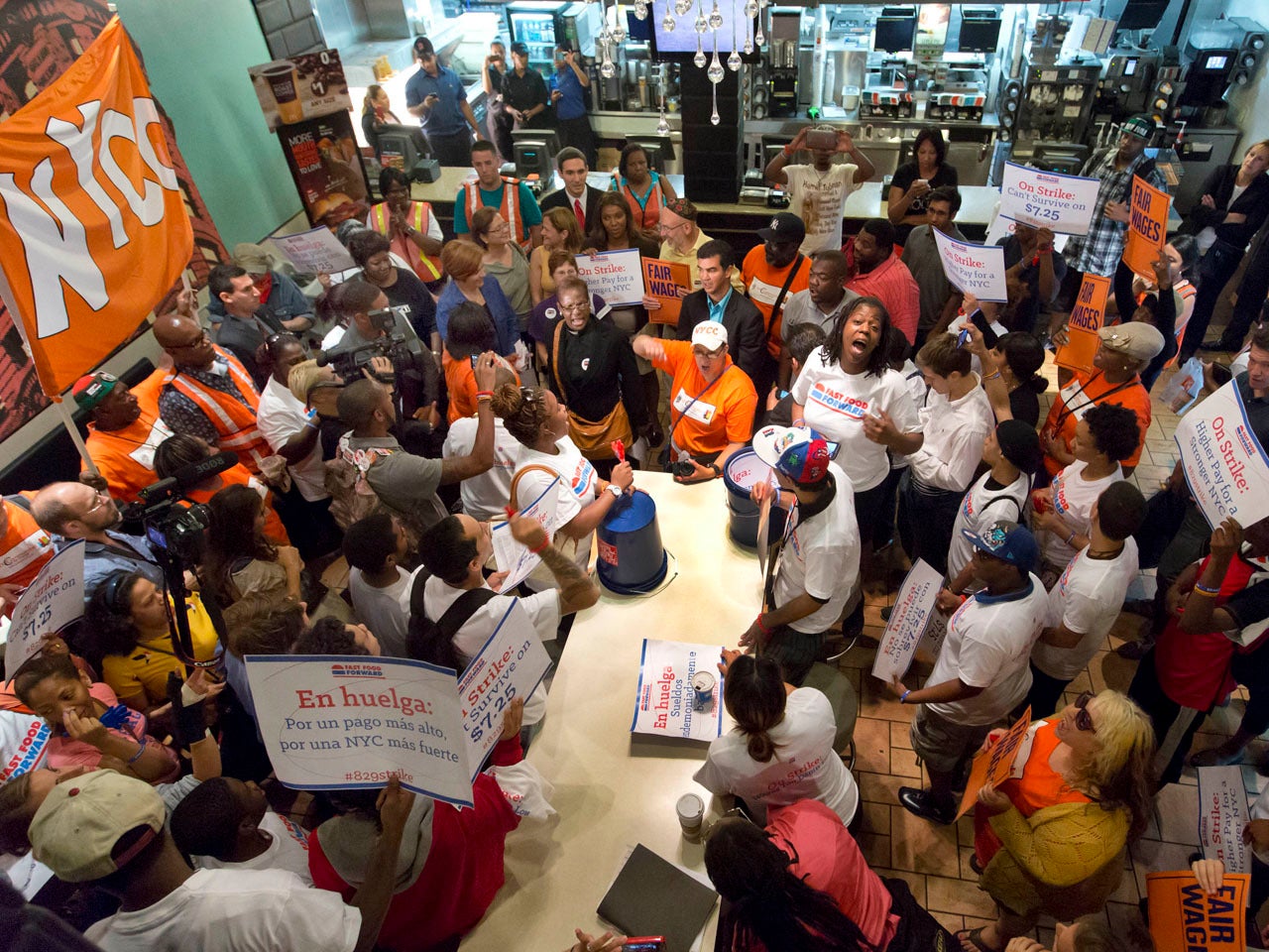 Food workers stage protests around country - CBS News