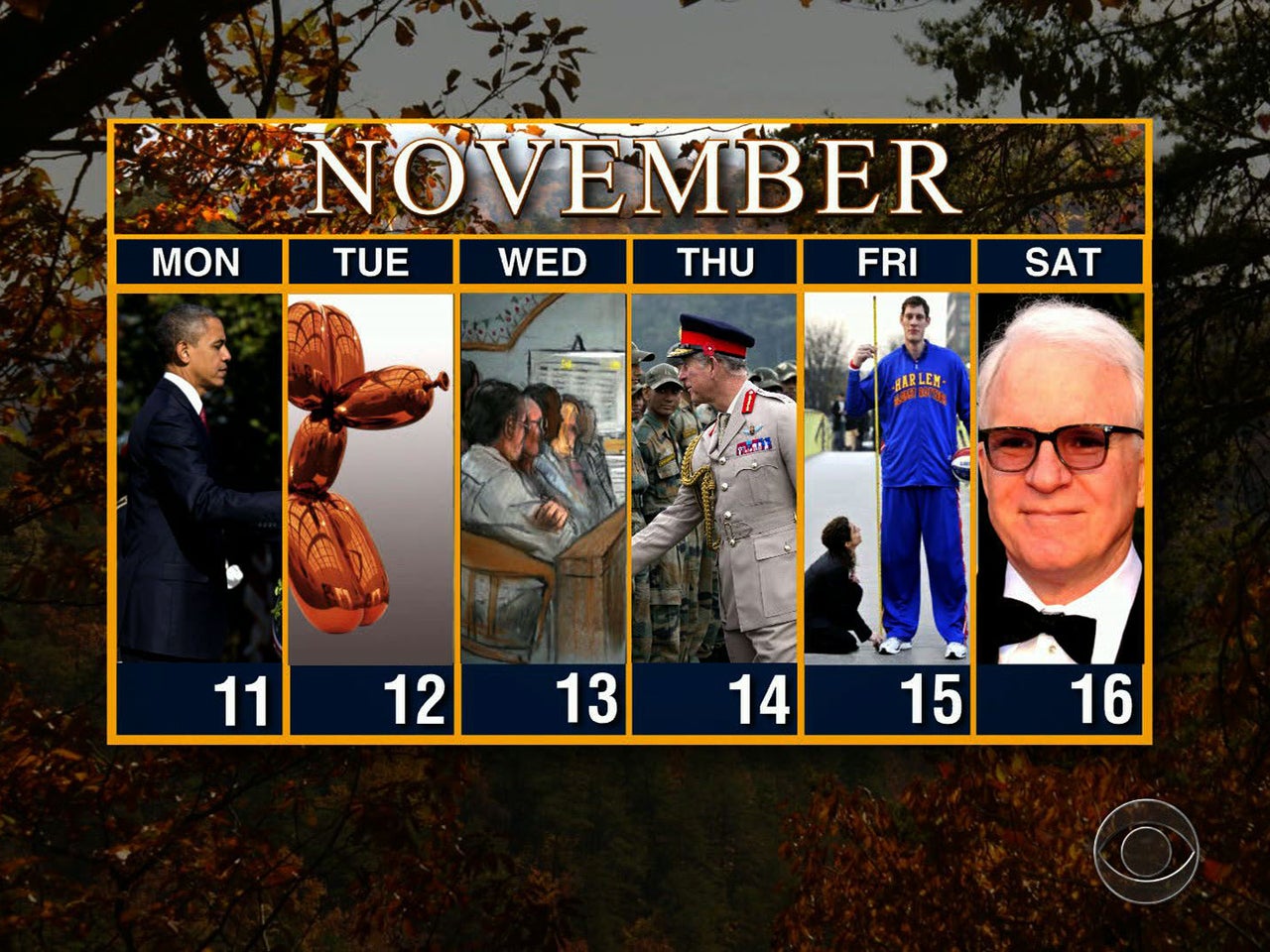 Calendar: Week of November 11 - CBS News