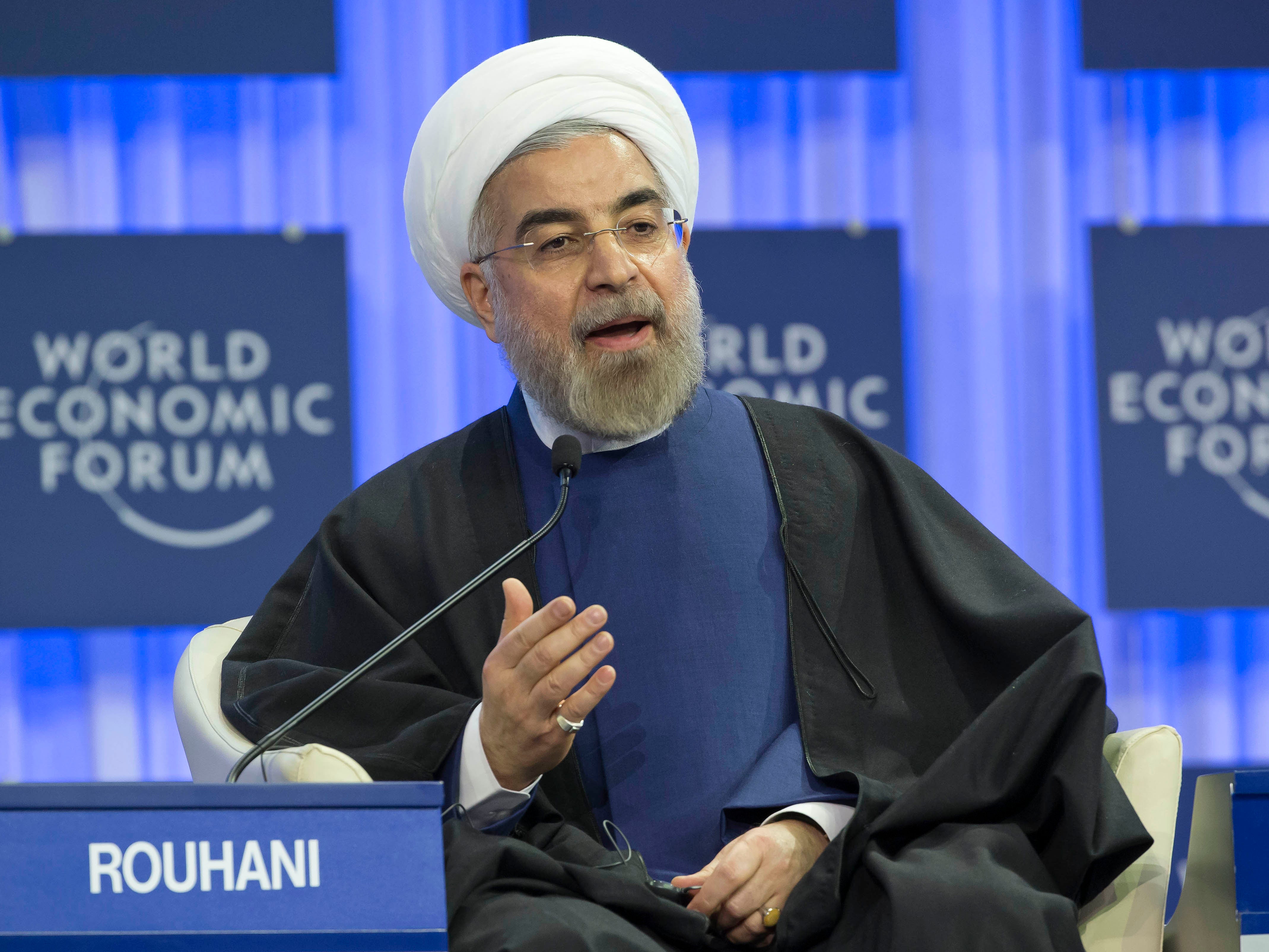 Iran president Hassan Rouhani sets lofty goals at the World Economic ...