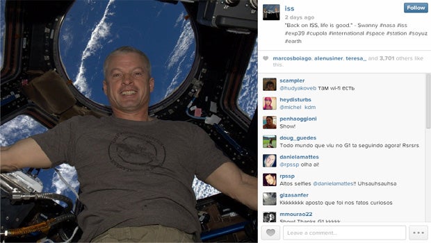 Astronaut posts first Instagram selfie from space - CBS News