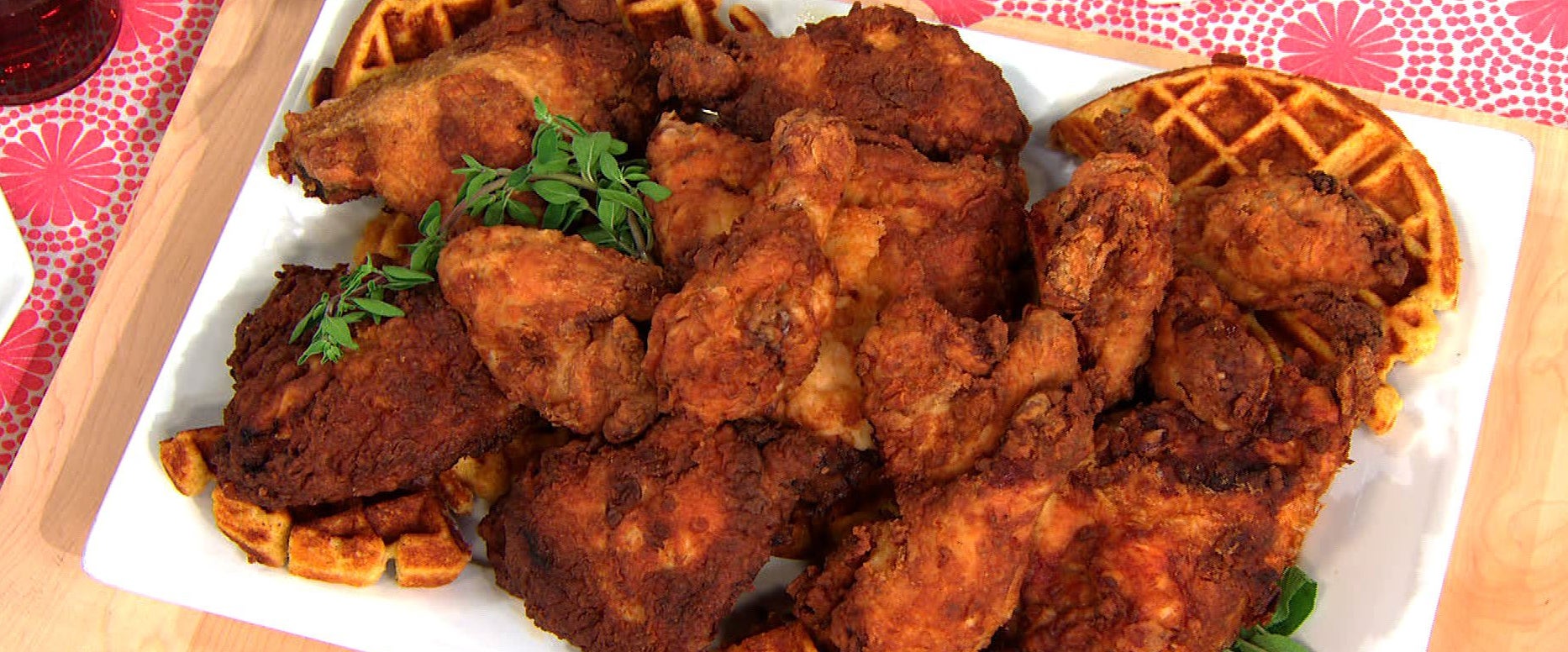 Chef Norman Van Aken's “Green Parrot” fried chicken and waffles on THE ...