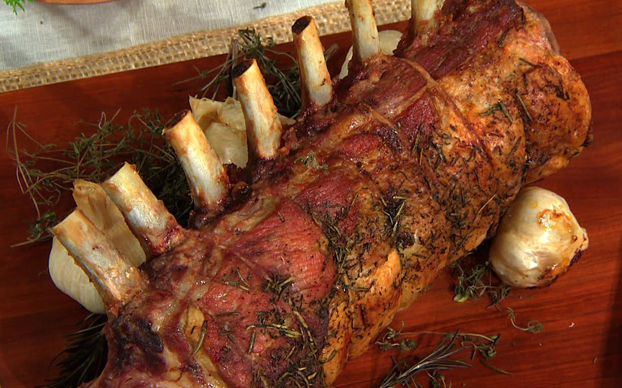 Chef Eli Kulp's Pennsylvania spring roast pork rack on THE DISH - CBS News