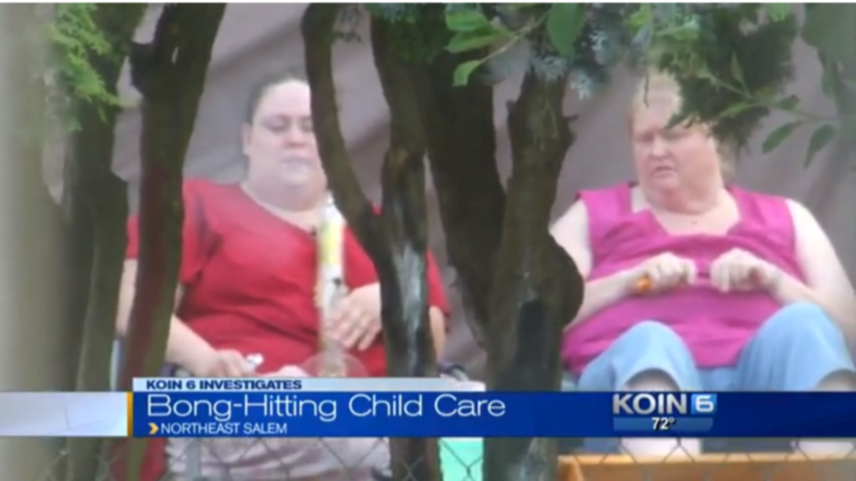 Oregon daycare managers caught on camera taking hits from a bong ...