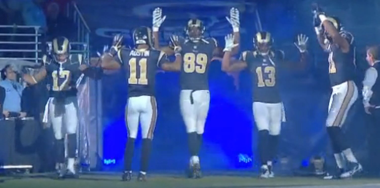 St. Louis Rams players show apparent solidarity with Ferguson ...