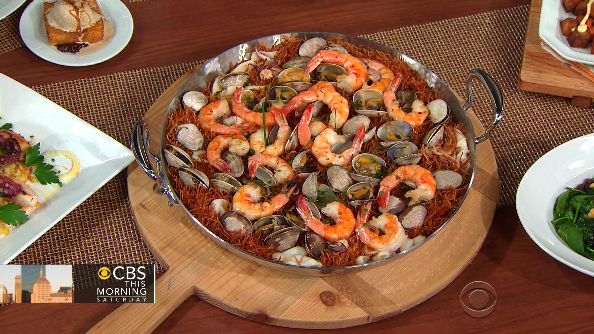 Chef Marc Vidal brings seafood fideua to THE Dish - CBS News