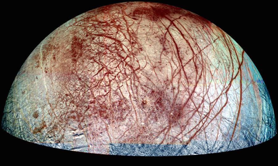 Blood-red scars on Jupiter's moon Europa - CBS News