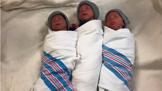 Rare identical triplets born in Baltimore - CBS News