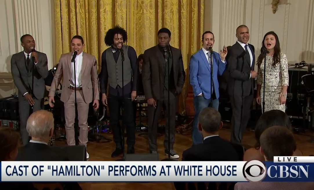 President Obama welcomes "Hamilton" cast at the White House - CBS News