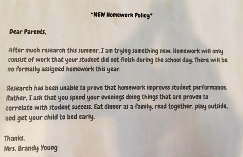 Second-grade teacher's unique homework policy goes viral - CBS News