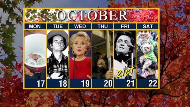Calendar: Week of October 17 - CBS News