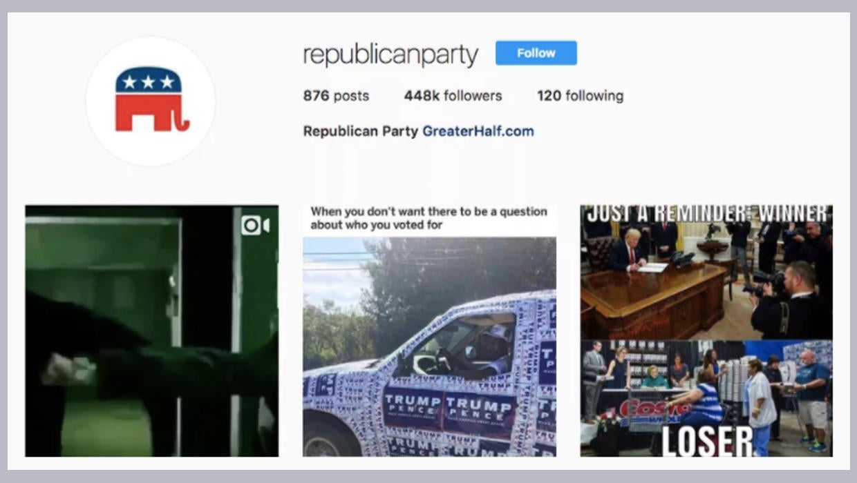 How the Republican Party gets played on Instagram - CBS News