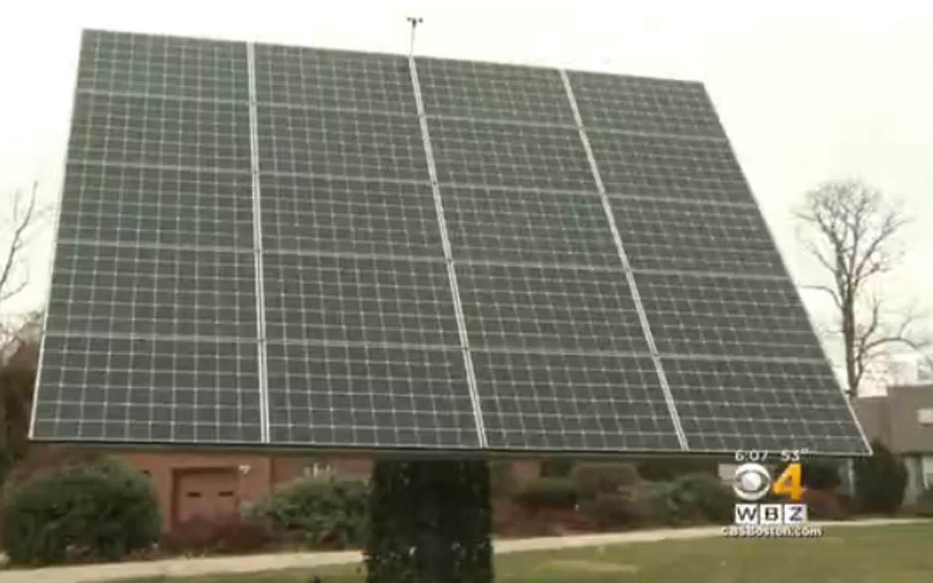 Large solar array in yard akin to monster, neighbors complain - CBS News