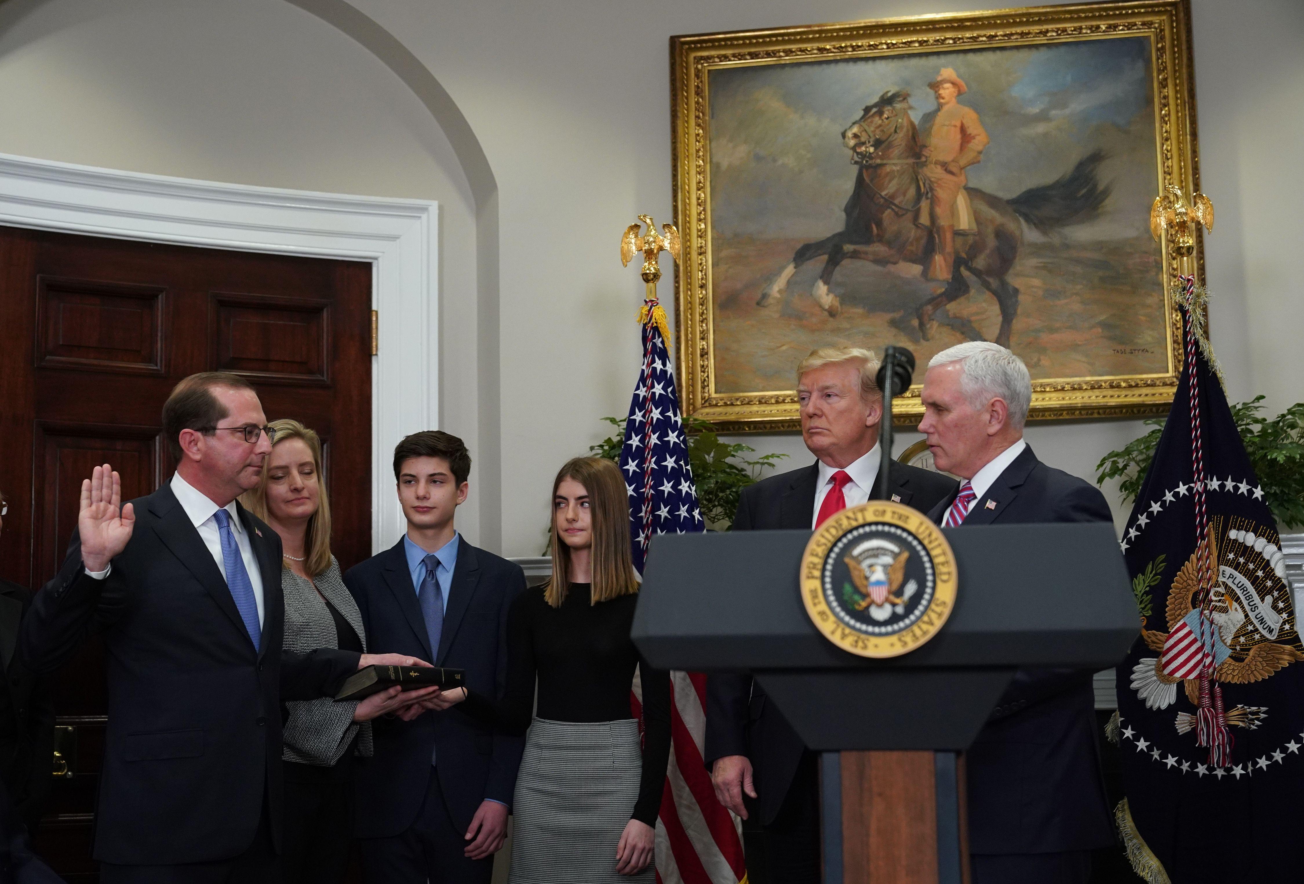 Trump charges new HHS Sec. to combat opioid crisis, drug prices at ...