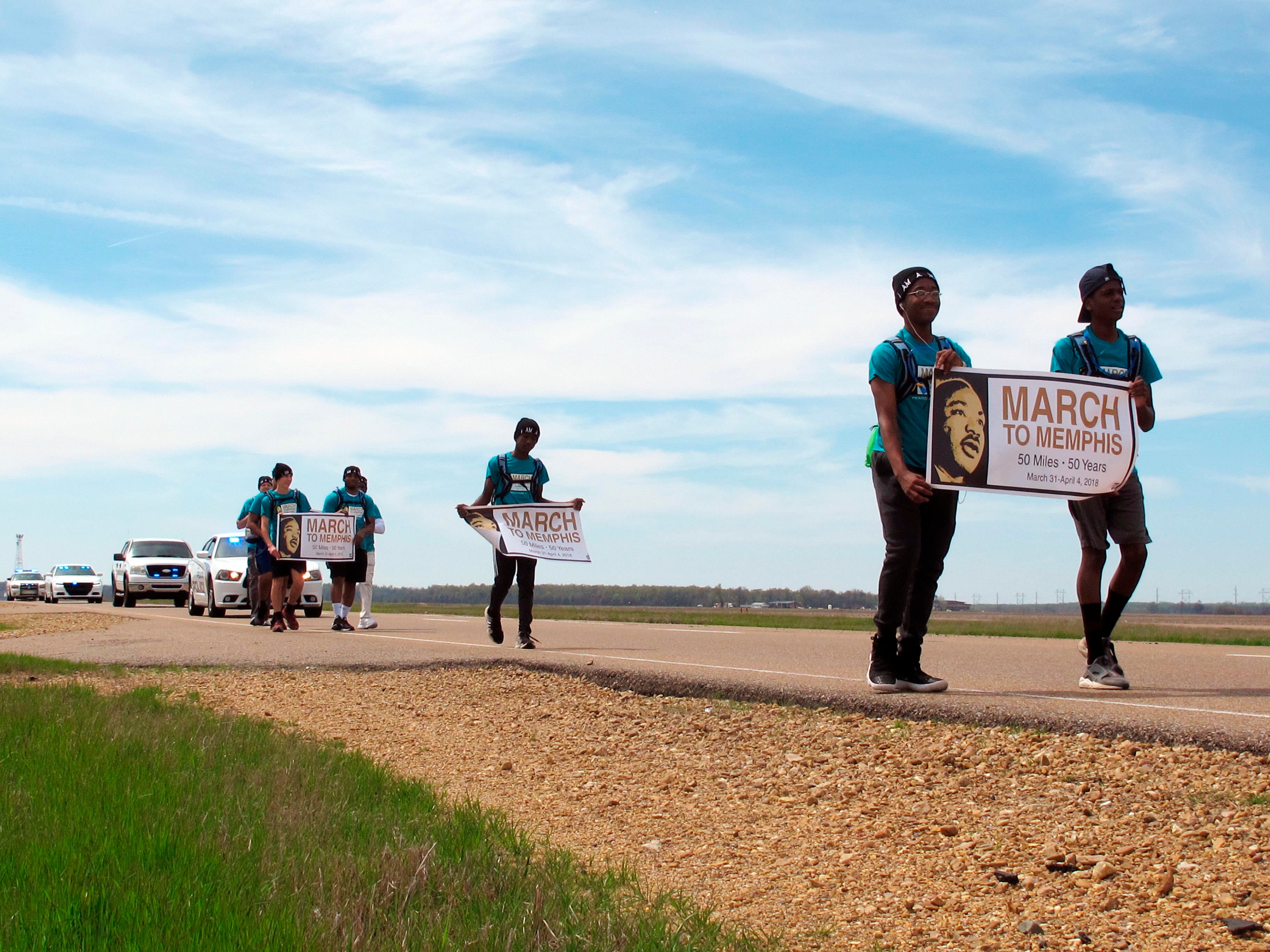 Teens begin 50-mile march to Memphis in honor of Martin Luther King Jr ...