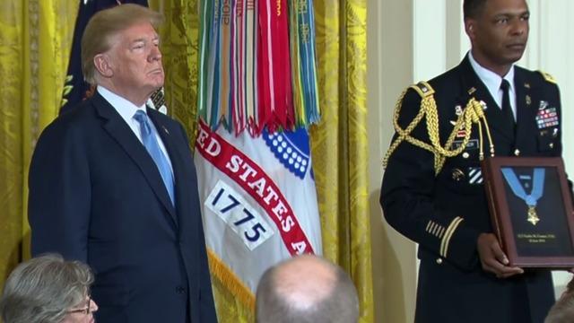 Trump presents Medal of Honor posthumously to Army 1st Lt. Garlin ...