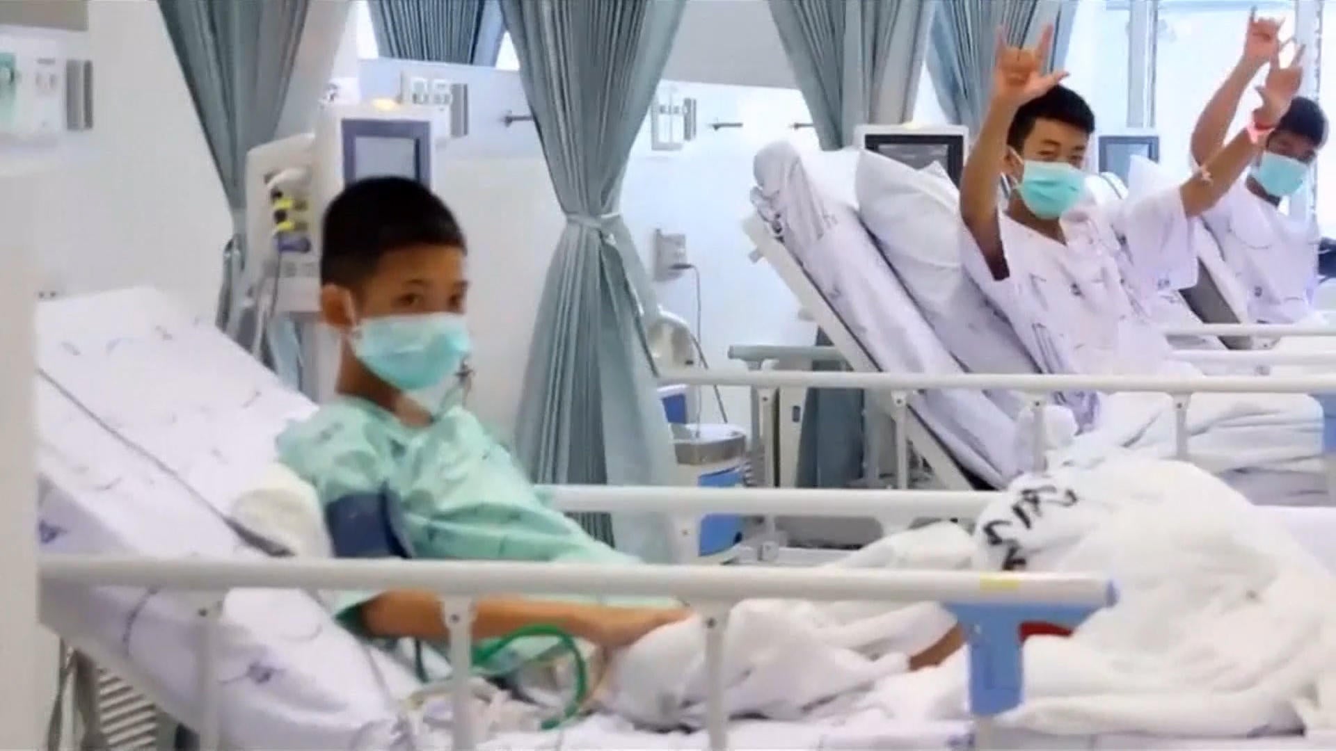 Thailand soccer team rescued from cave seen in hospital video, said to ...