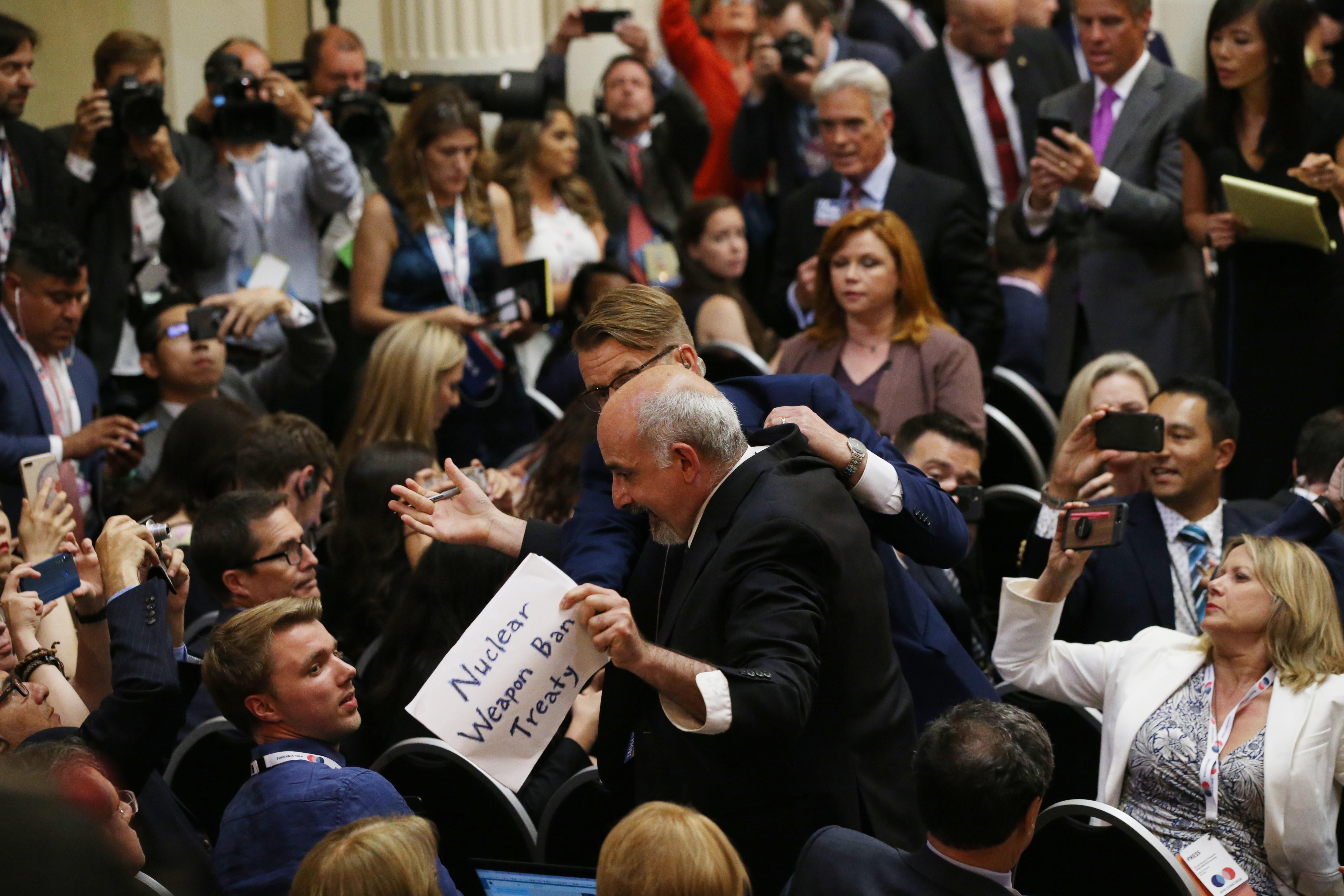 Sam Husseini, reporter with The Nation, removed from Trump-Putin press ...