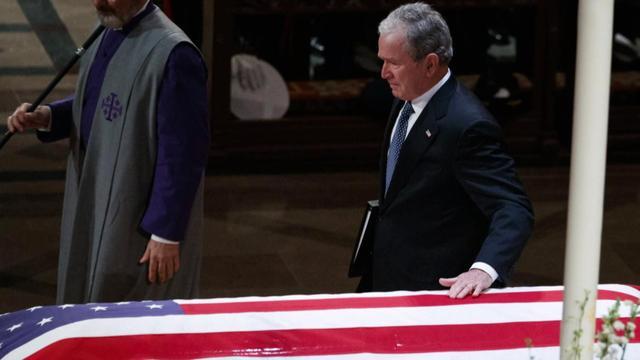 George W. Bush's emotional eulogy for his father marks a first in U.S ...