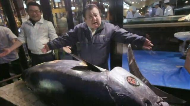 Giant bluefin tuna the size of a motorcycle sells for $1.3 million in ...