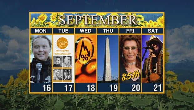 Calendar: Week of September 16 - CBS News