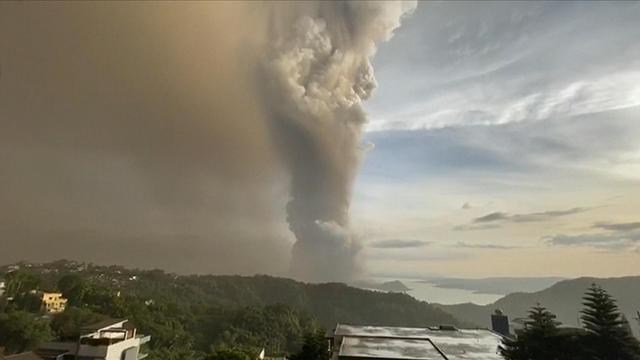 Taal Volcano erupts near Manila in the Philippines, spewing smoke and ...