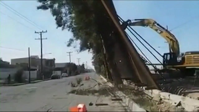 U.S. border wall section in Calexico, California falls over into Mexico ...