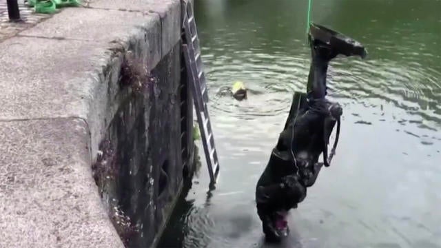 Christopher Columbus statue taken down in Columbus, Ohio - CBS News