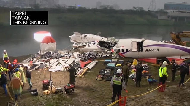 Taiwan plane crash survivor: "I saw others were drowning" - CBS News