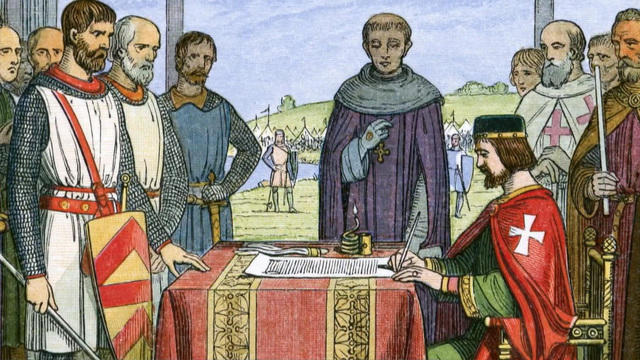 Priest, 82, and retired teacher, 85, smash case holding copy of Magna ...