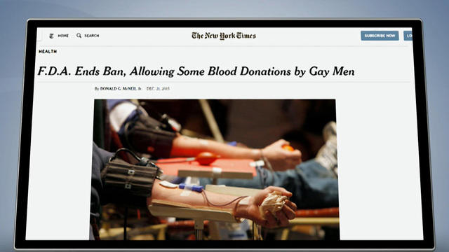 FDA eases blood donation ban on gay, bisexual men - CBS News