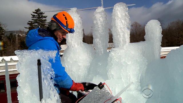 Backyard idea transforms into ice castle kingdom - CBS News
