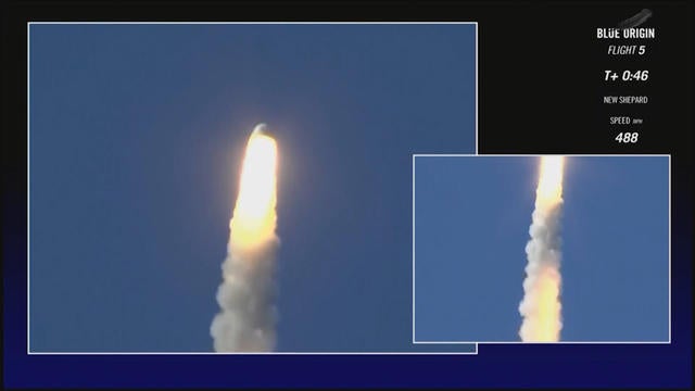 Blue Origin stages spectacular abort test of spacecraft - CBS News