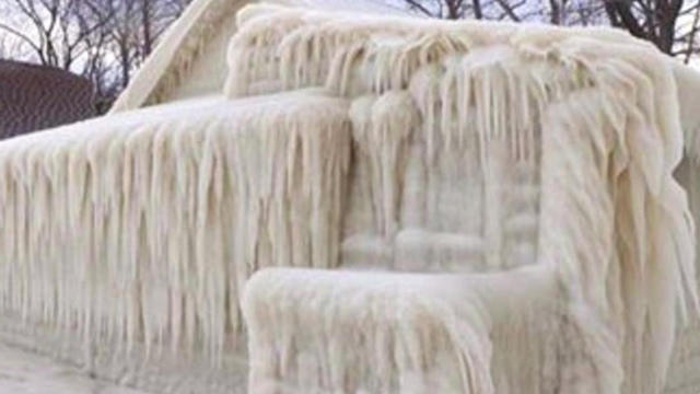 This house in upstate New York is completely encased in ice - CBS News