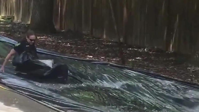 Police officers get complaint about Slip 'N Slide, end up going down it ...